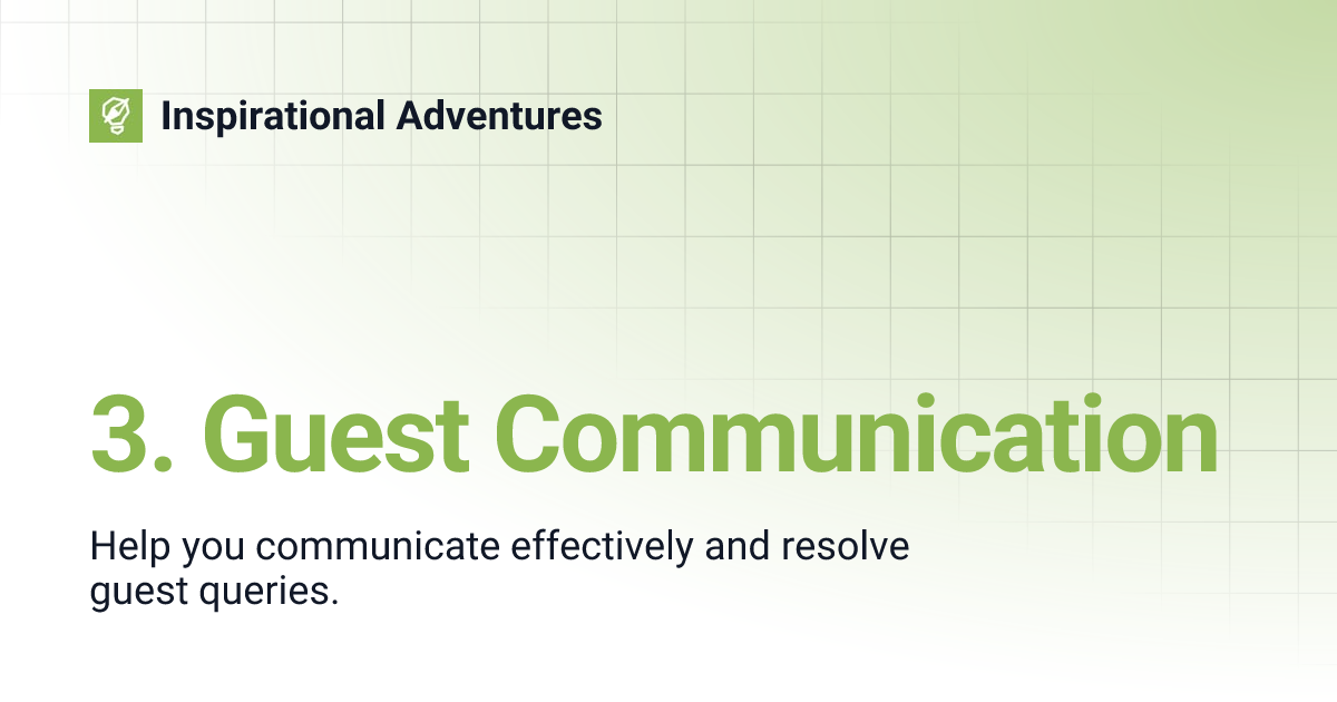 3. Guest Communication | Inspirational Adventures